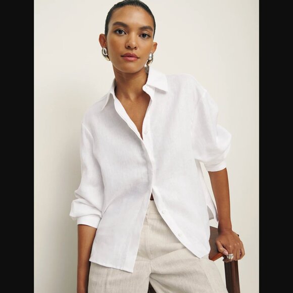 Reformation | Tops | Reformation Andy Oversized Linen Shirt | Poshmark
